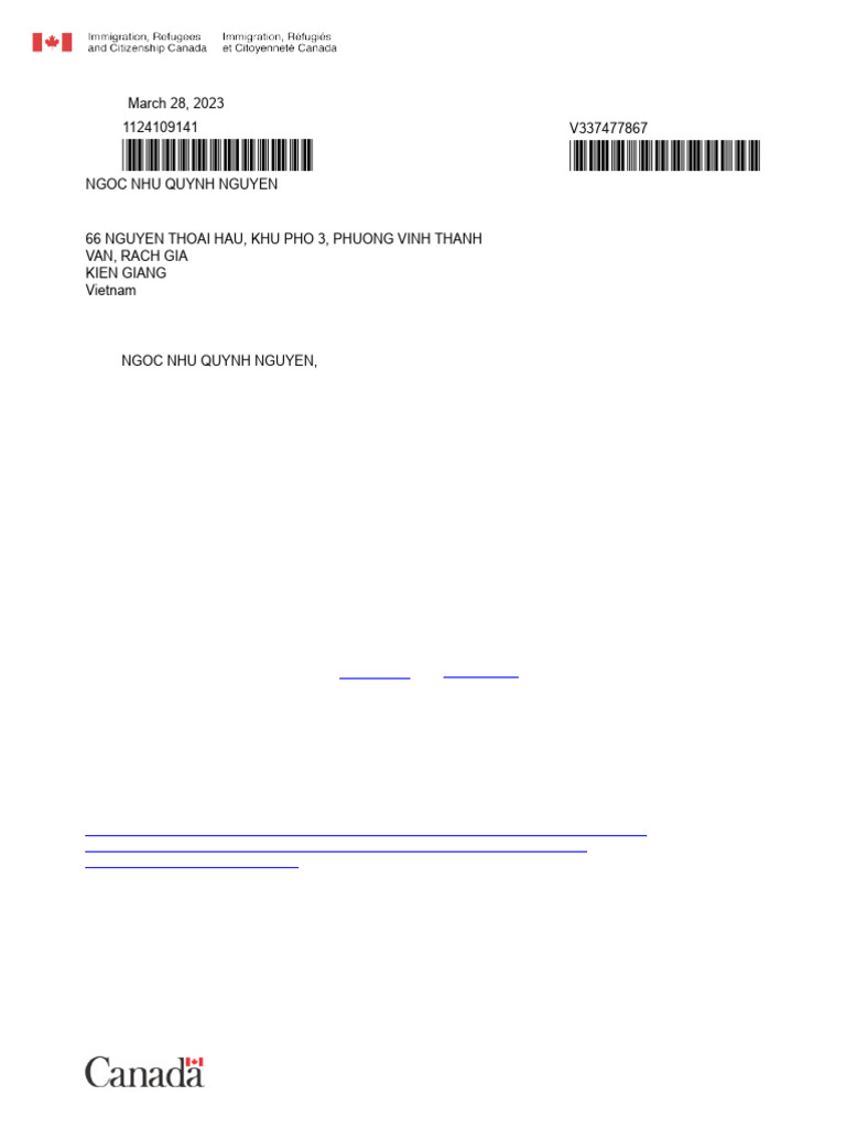 Biometric Instruction Letter (Nguyen, Ngoc Nhu Quynh) | PDF | Travel ...