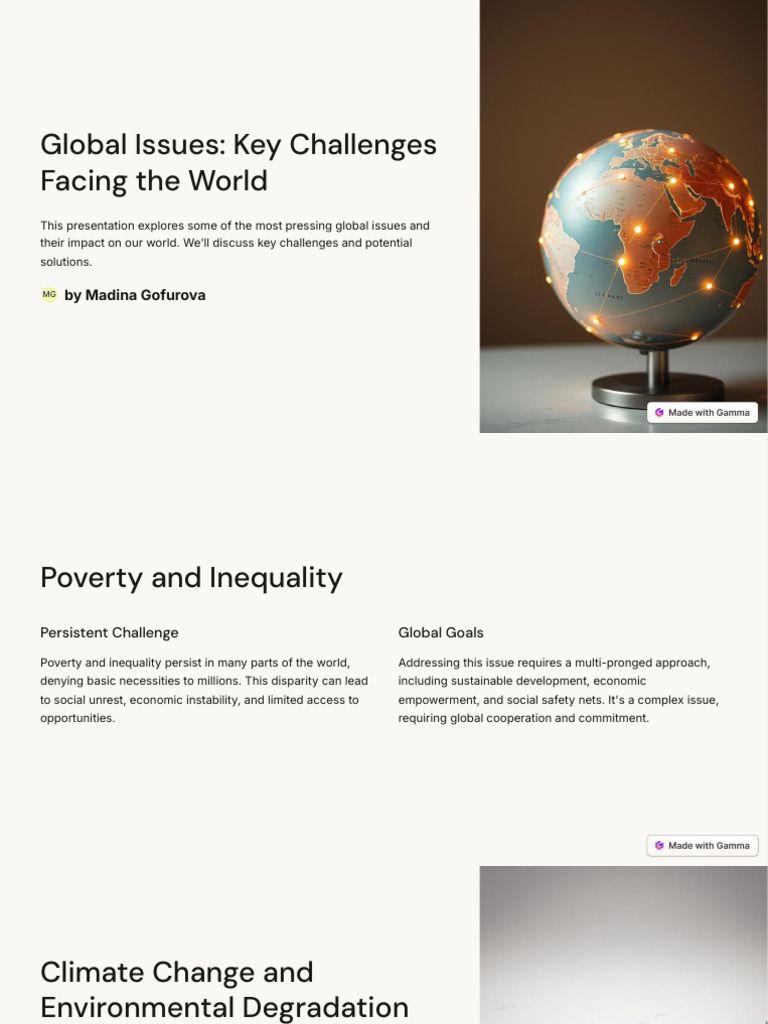 Global Issues Key Challenges Facing the World | PDF | Sustainability ...