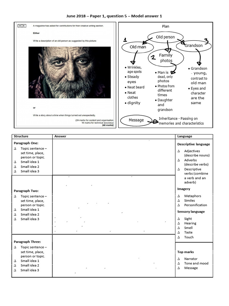 Describing an Old Man's Face | PDF | Adverb | Verb