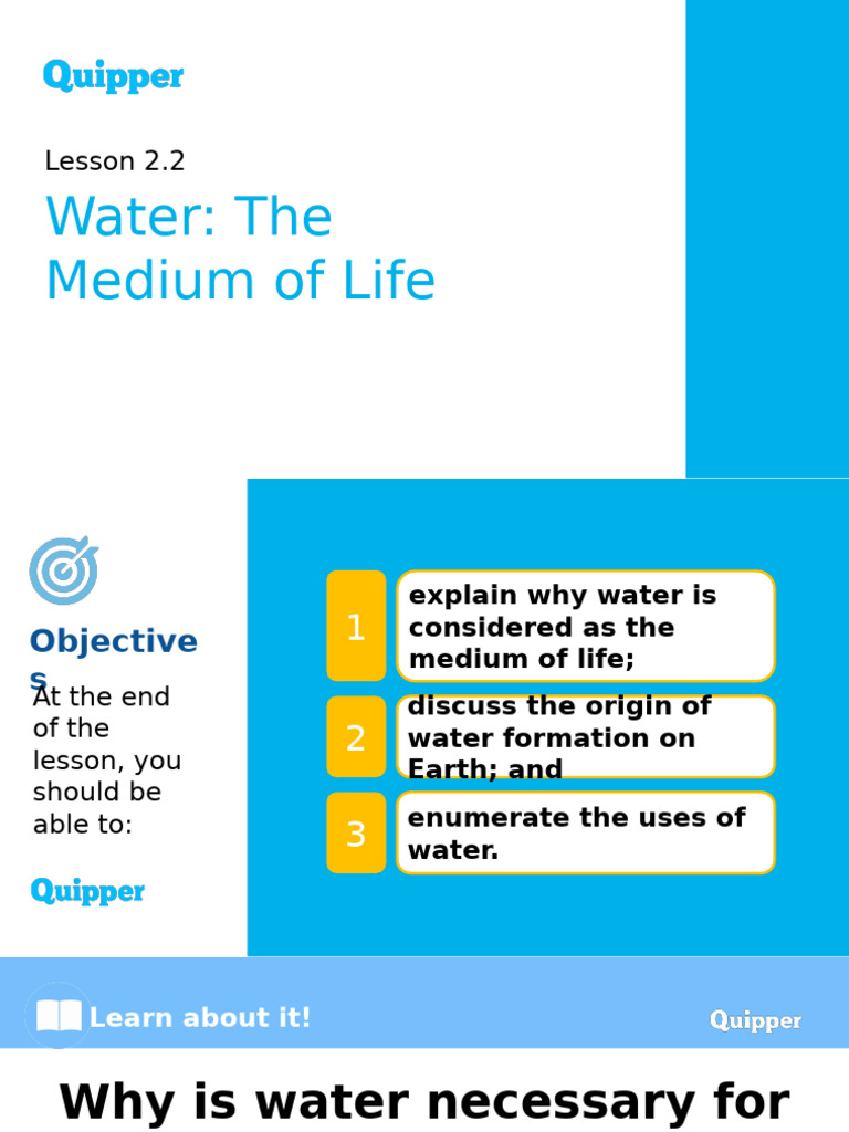 Water: Essential for Life and Its Uses | PDF | Water | Molecules