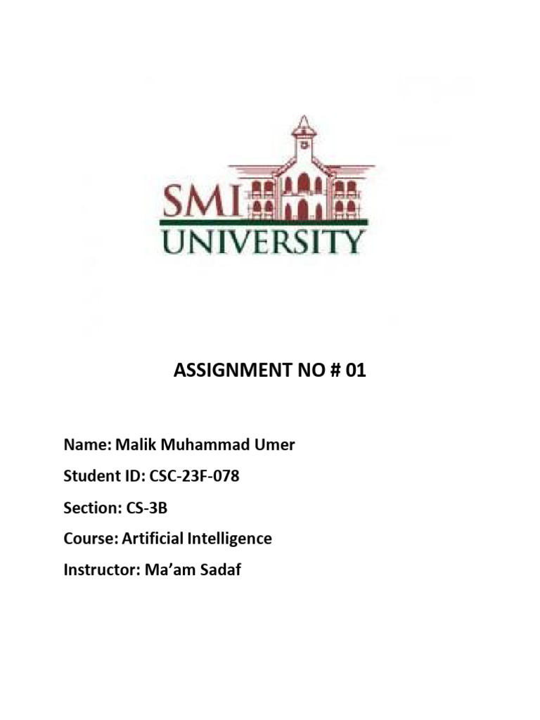 CSC 23F 078 (CS 3B) M.m.umer (Ai#02) | PDF | Artificial Intelligence | Intelligence (AI) & Semantics