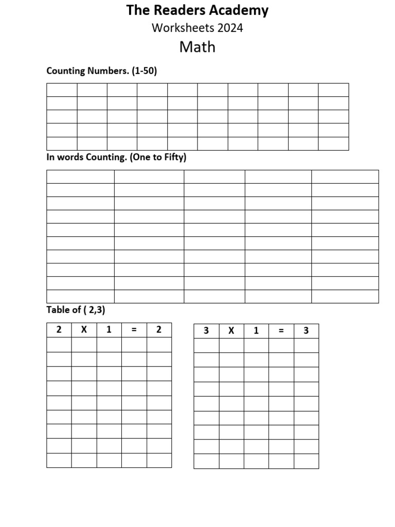 KG1-Summer Vacation work Math | PDF