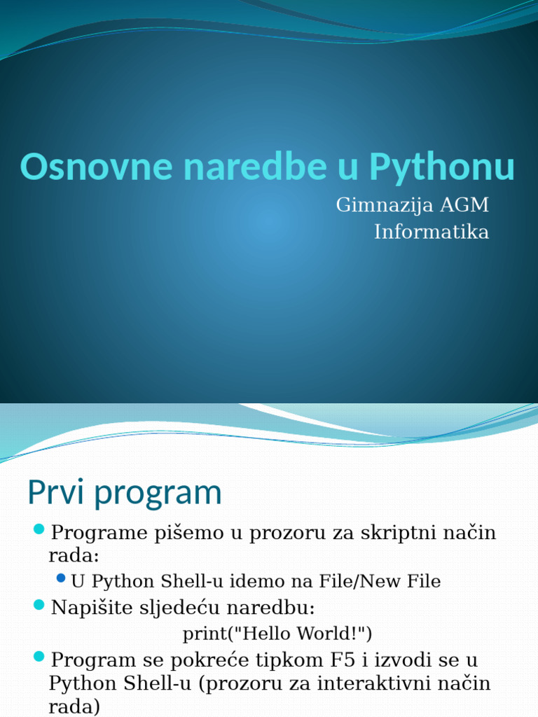 03 Osnovne Naredbe | PDF