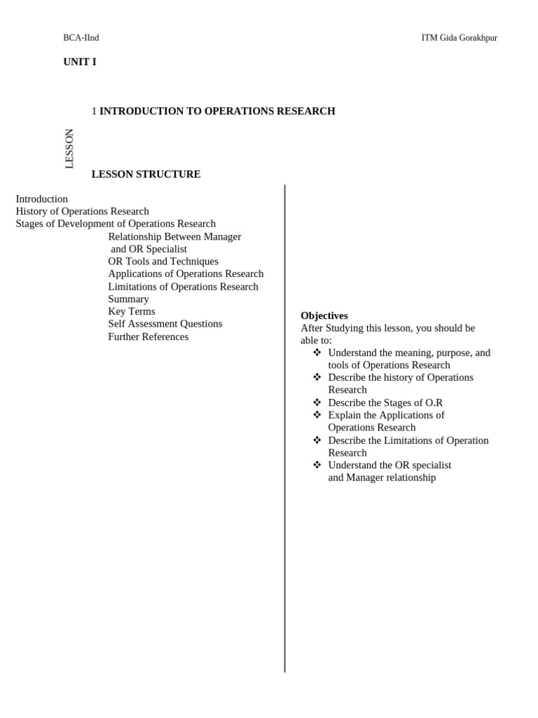BCA-IInd Yr Operations Research Unit-I | PDF | Linear Programming ...