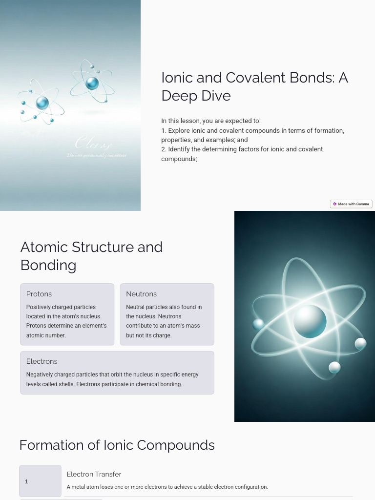 Ionic and Covalent Bonds A Deep Dive | PDF | Ionic Bonding | Ion