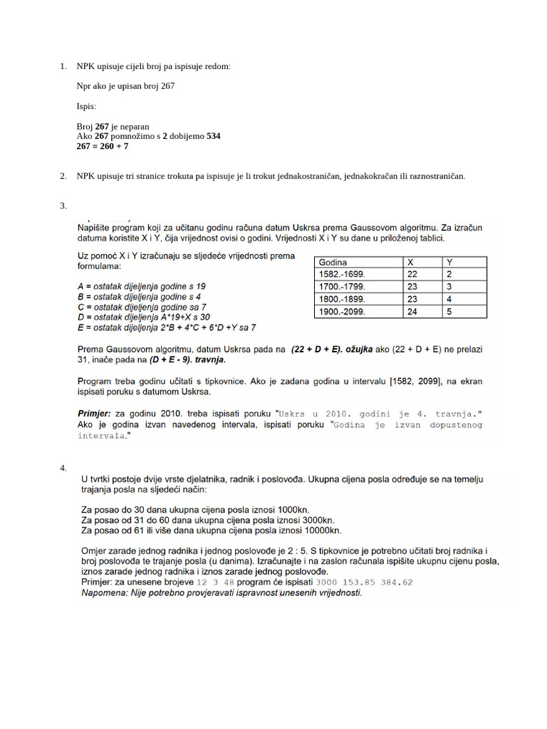 Jednostavne Naredbe - Ponavljanje Prije Ispita | PDF