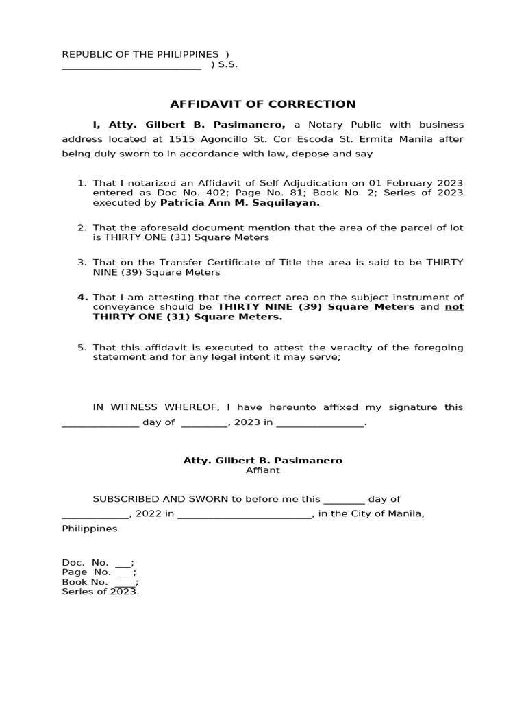 Affidavit-of-Correction | PDF