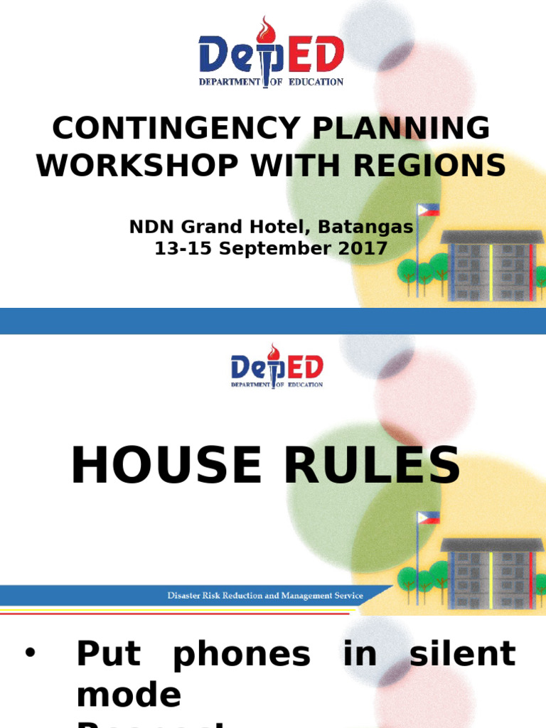 DepEd National Contingency Planning - 20170902 (FINAL) | PDF ...