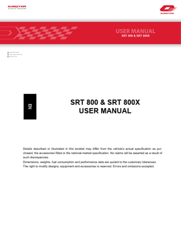 User Manual: SRT 800 & SRT 800X | PDF | Anti Lock Braking System | Brake