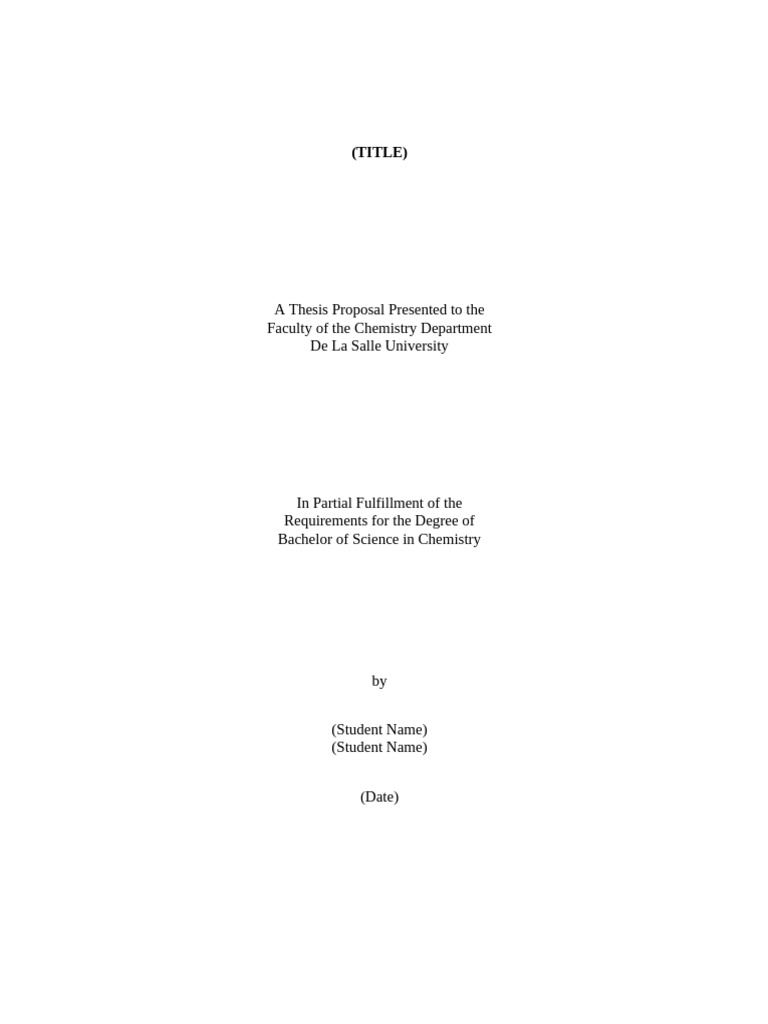 DLSU Thesis Proposal Format (1) | PDF | Note (Typography) | Thesis