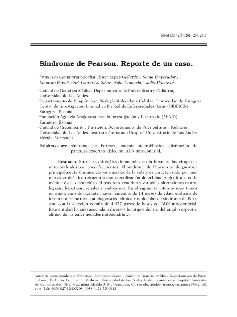 Caso de Síndrome de Pearson | PDF | Biología | Genética