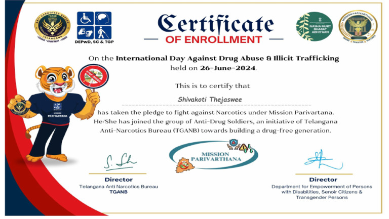 Anti Drug Soldier E-Certificate | PDF