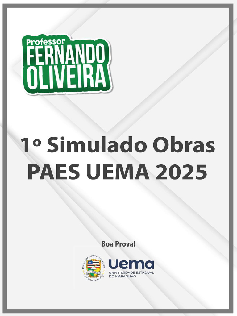 1 Simulado Obras Paes Uema 2025 Gabarito Corrigido Prof Fernando | PDF | Narrativa | Tempo