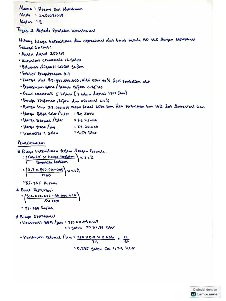 Rizky Dwi Nurrahman - Tugas MPK Biaya Kepemilikan | PDF