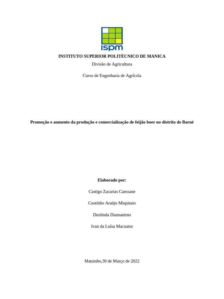 Modelo de Projecto DPPD 2021 | PDF | Agricultura | Irrigação