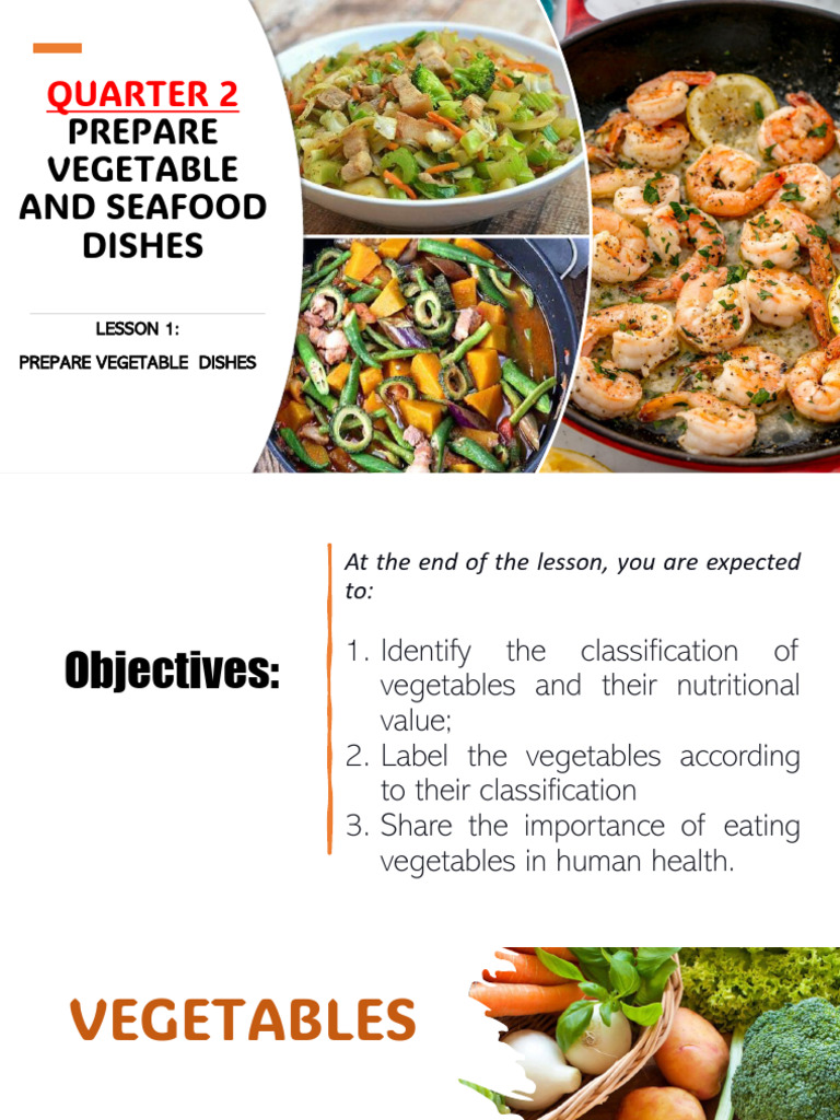 Q2 Lesson 1 - Preparing Vegetables Dishes | PDF | Vegetables | Fruit