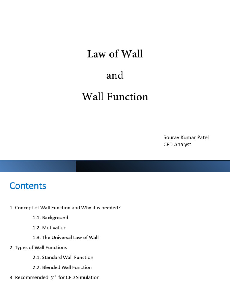 Law of Wall and Wall Function | PDF | Computational Fluid Dynamics ...