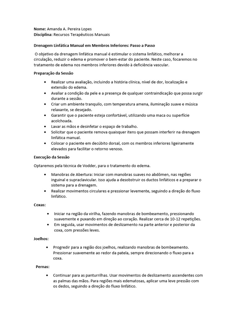 Drenagem Linfática em Membros Inferiores | PDF | Edema | Medicina Clínica