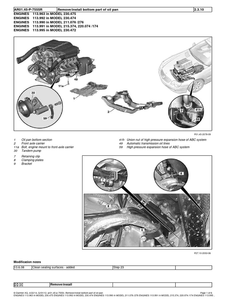 Remove_install bottom part of oil pan | PDF | Steering | Vehicles