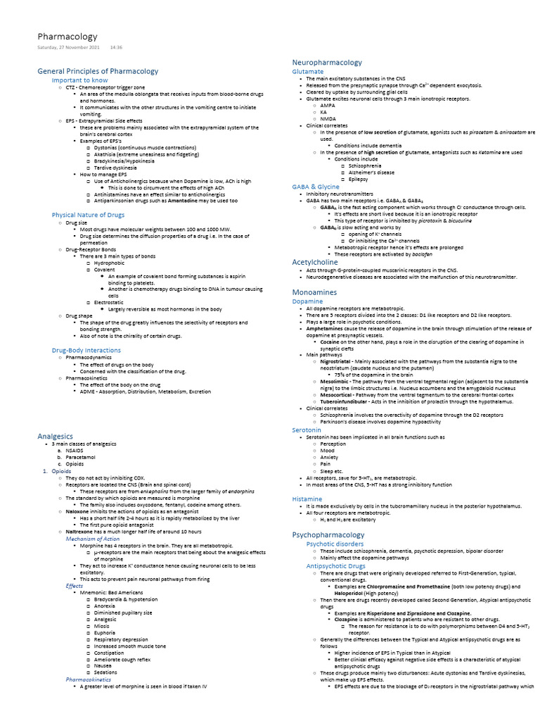 All Pharmacology Notes | PDF