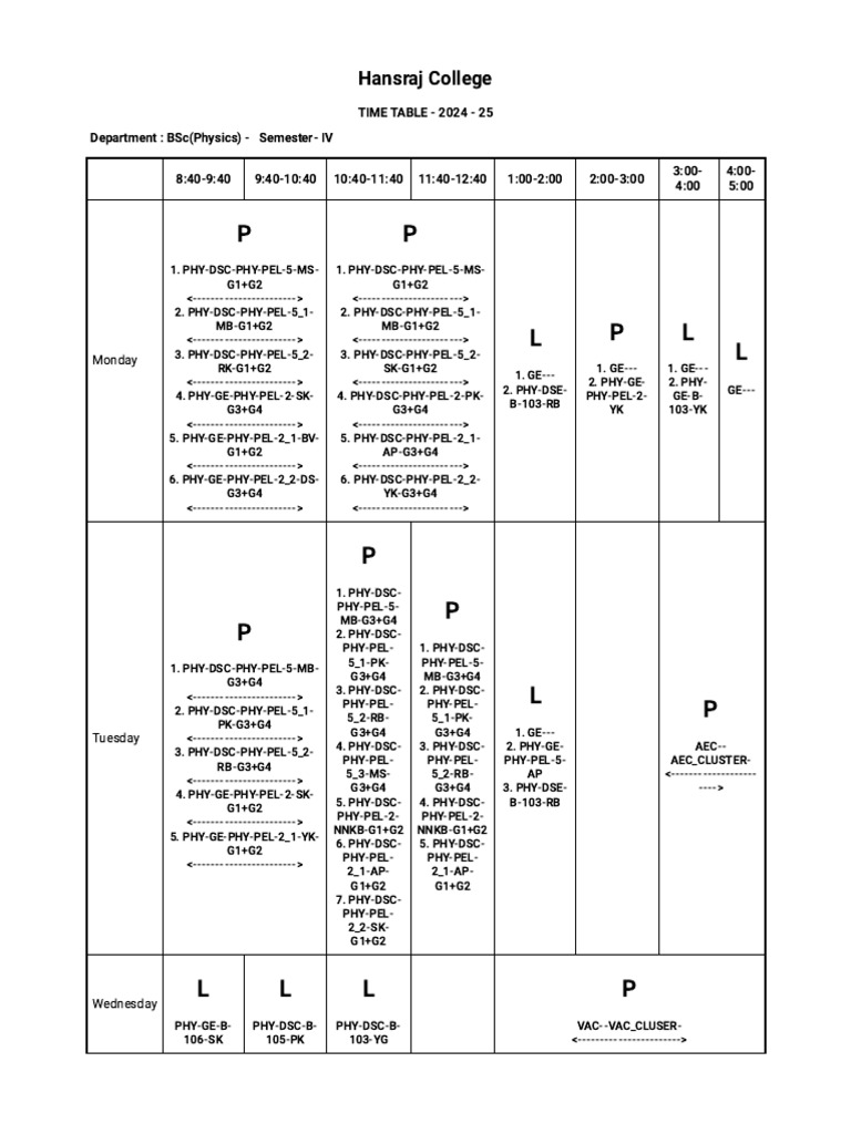 TIME TABLE(2) | PDF