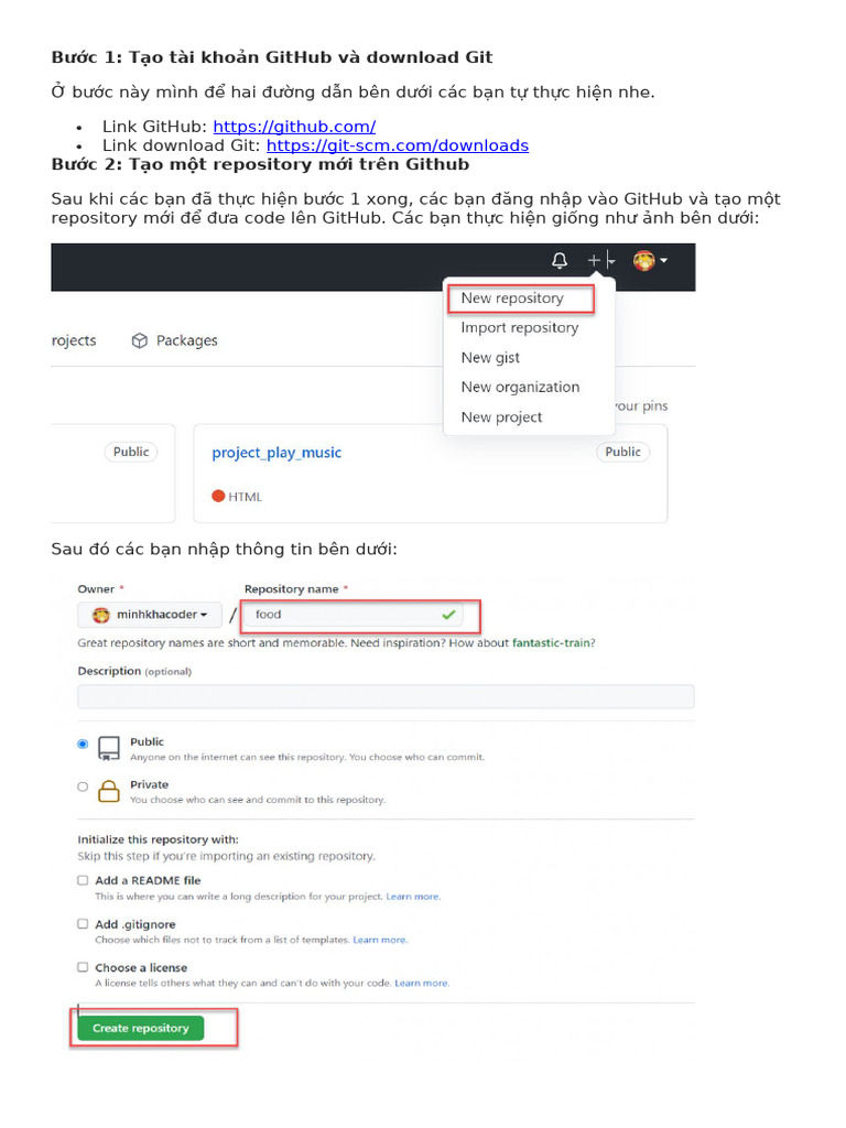 Đưa Code Lên Git | PDF