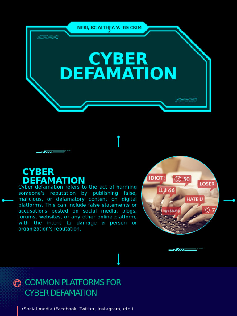 Cyber Defamation NERI | PDF | Defamation | Reputation