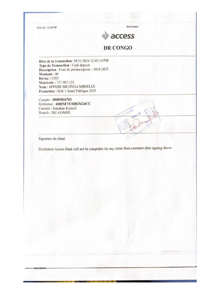 Preuve de paiement | PDF