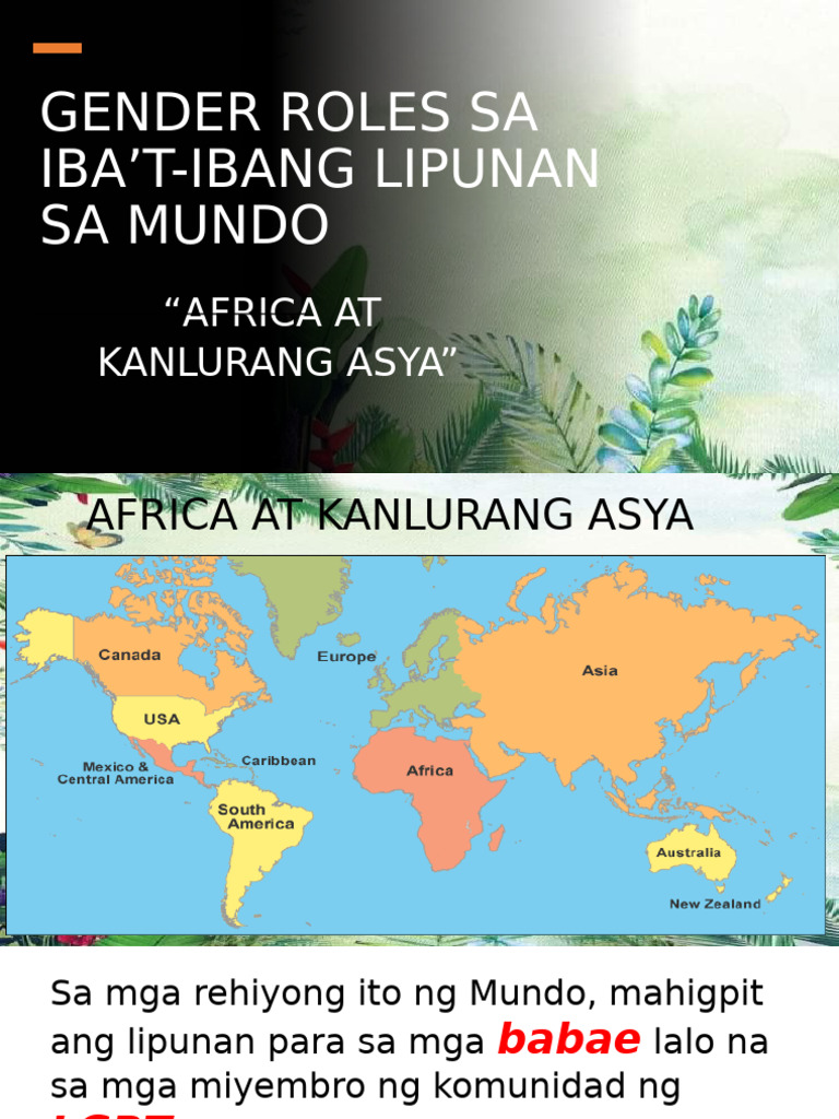 Gender Roles Sa Ibat Ibang Lipunan Sa Mundo | PDF