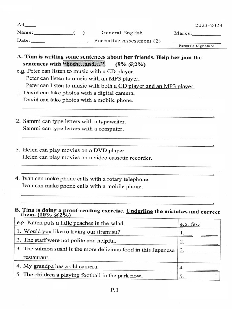 P4 Formative Assessment 2 | PDF
