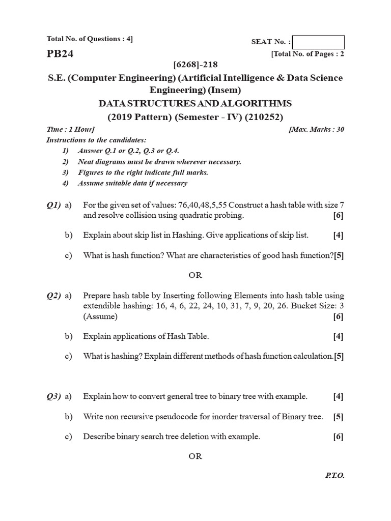 March 2024 DSA InSem Solution | PDF | Theoretical Computer Science | Algorithms And Data Structures