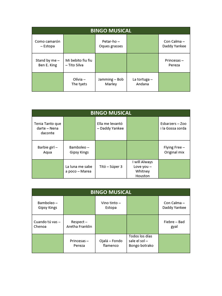 Bingo Musical | PDF | Músicos | Industria de la música