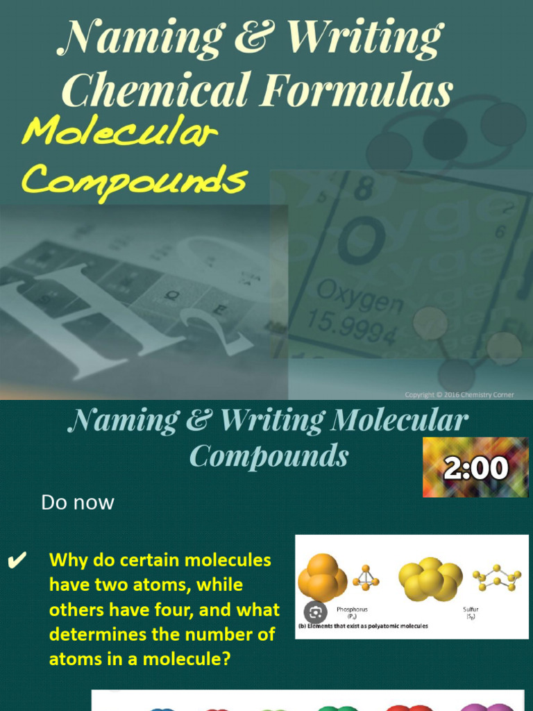 2 Naming Molecular Compounds PowerPoint | PDF | Chemical Compounds ...