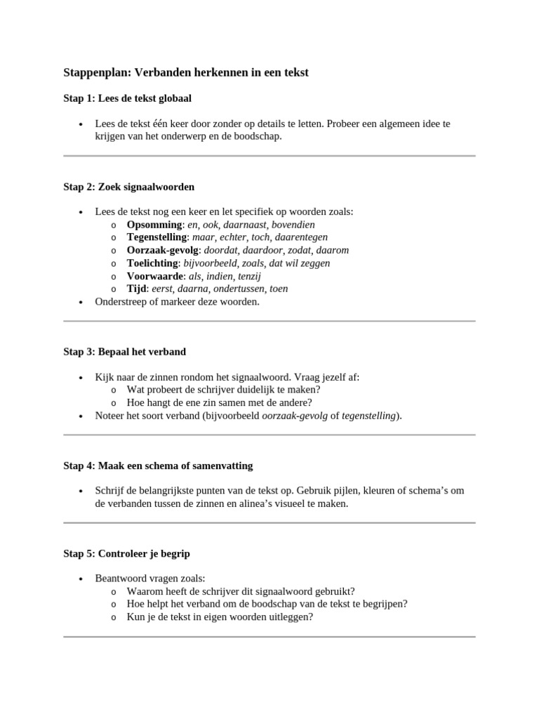 Stappenplan Voor Verbanden | PDF