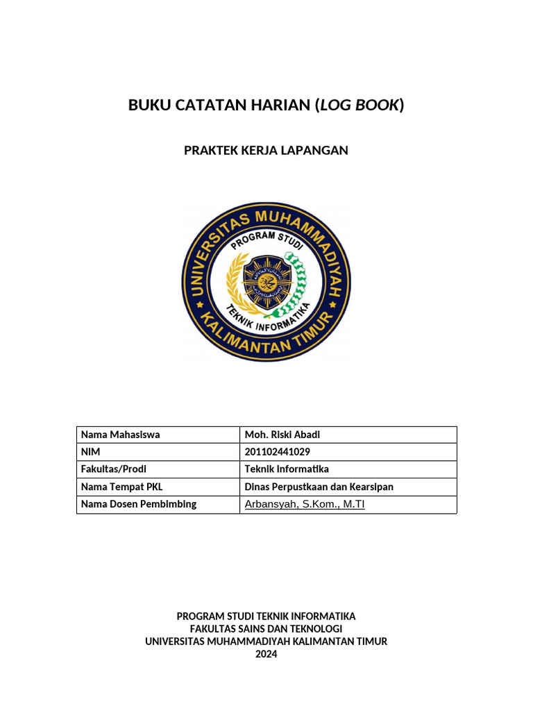 Log Book PKL Teknik Informatika 2024 | PDF