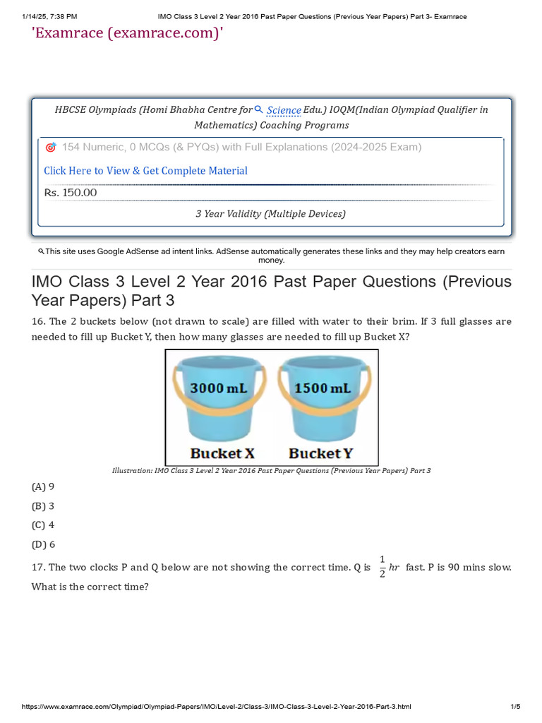 IMO-Class-3-Level-2-Year-2016-Part-3 | PDF