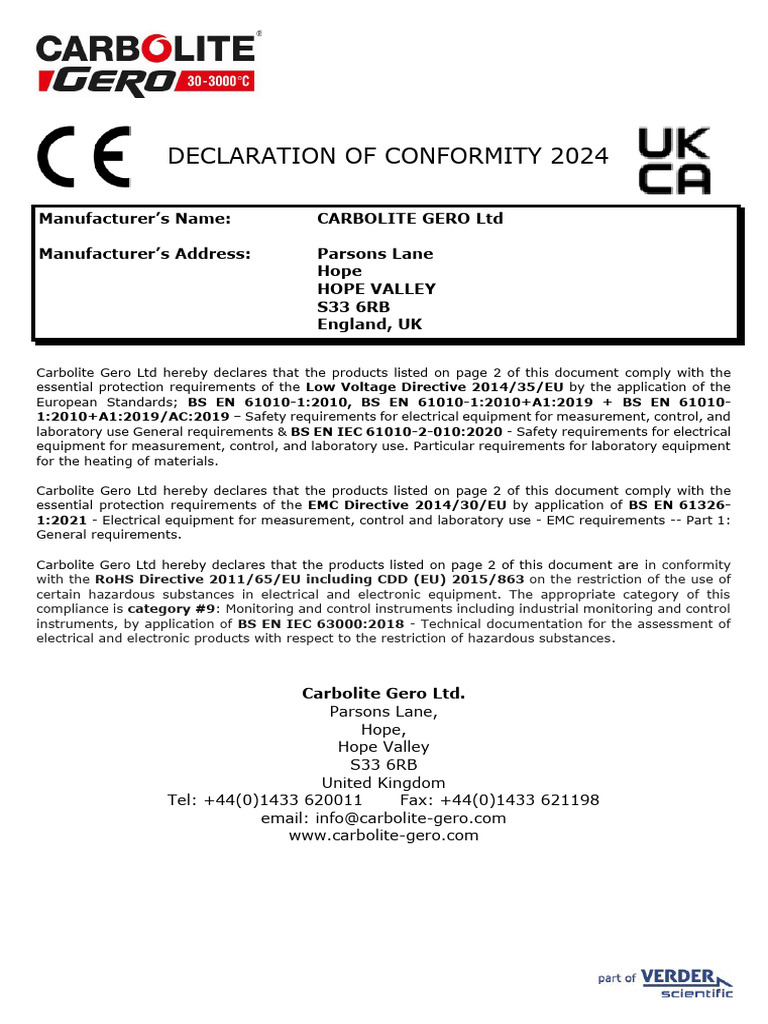 Declaration of Conformity | PDF | Electricity | Electromagnetism
