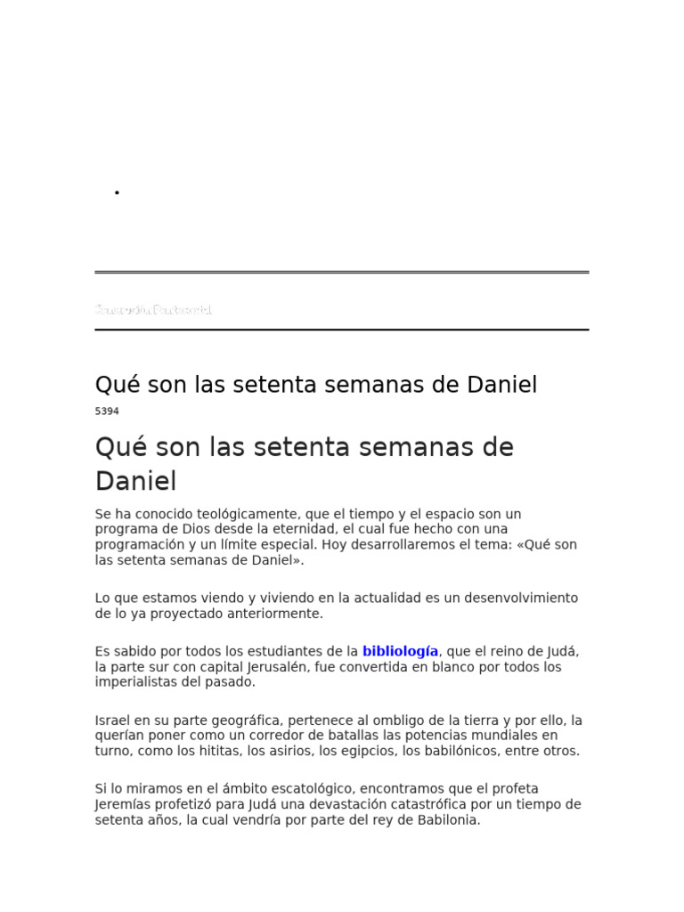 Setenta Semanas de Daniel: Análisis Escatológico | PDF | Daniel (figura bíblica) | Babilonia