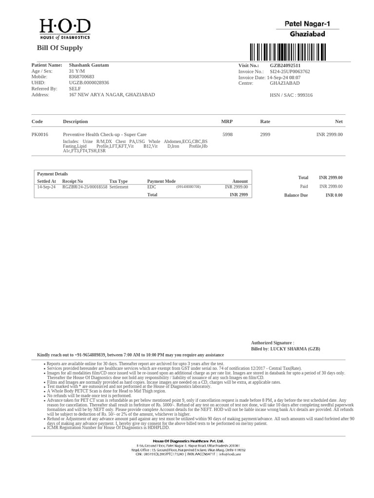 HOD BILL | PDF | Payments | Government Finances
