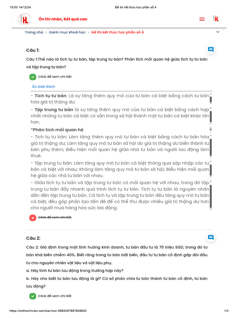 Đề thi kết thúc học phần số 4-ktct-tmu | PDF