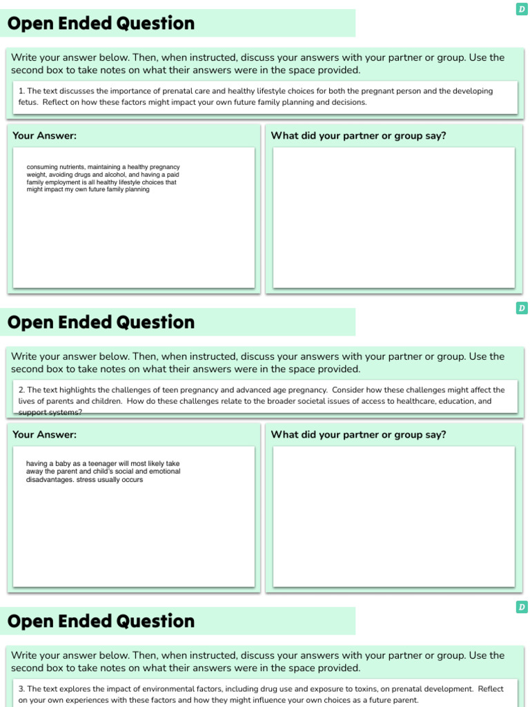 Open Ended Questions | PDF