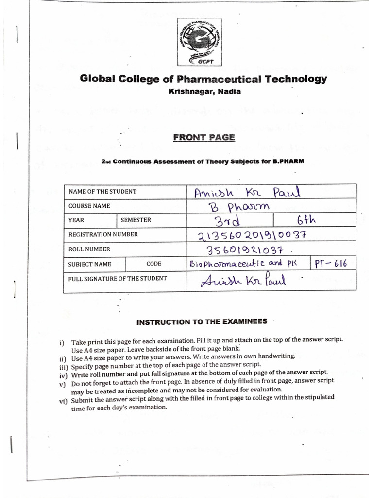 37 - Anish KR Paul. Bio Pharmaceutics | PDF