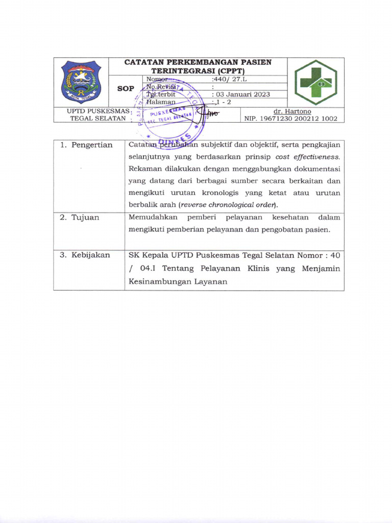 SOP CPPT | PDF