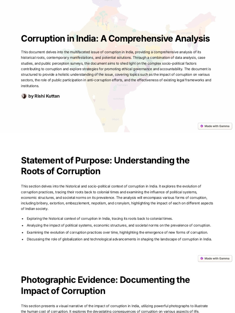 Corruption in India A Comprehensive Analysis | PDF | Political Corruption | Corruption