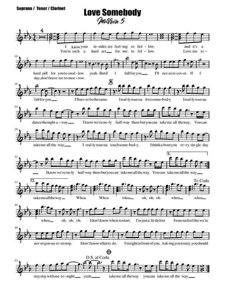 Love Somebody Sheet Music | PDF