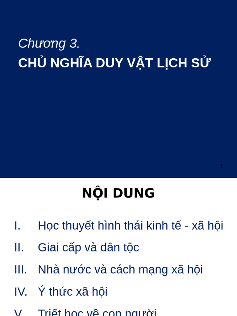 Chuong 3 - Chu nghia duy vat lich su | PDF