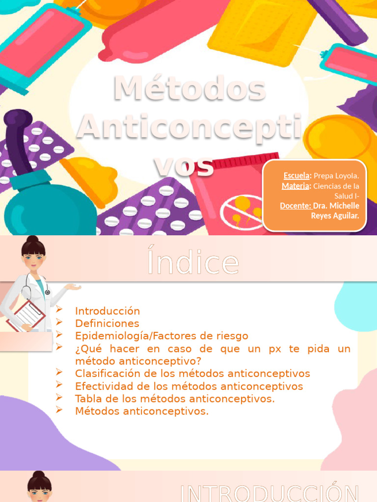 Métodos Anticonceptivos | PDF | Control de la natalidad | Ciclo menstrual