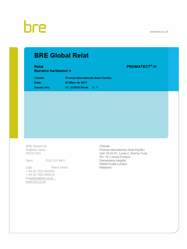 bre Assessment Report CC213670 Review3 Issue1 | PDF | Incêndios