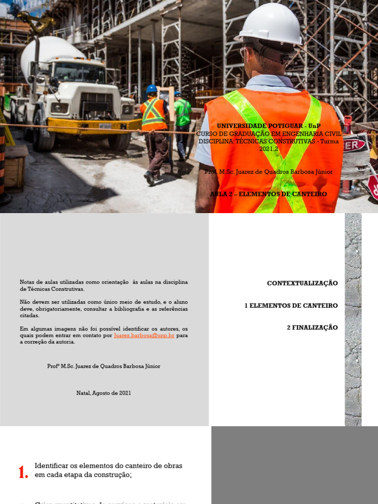 2021_2_TecnicasConstrutivas_Aula2 | PDF | Planejamento | Logística