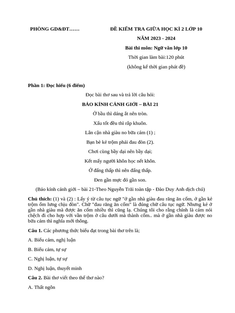 De TH GK 2 Van 10 CTST de 6 | PDF